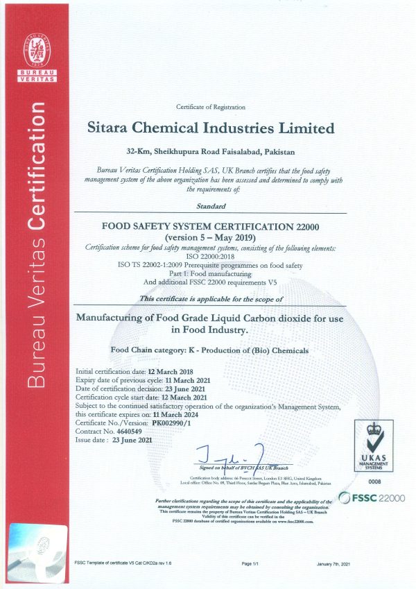 Food Safety Policy - Sitara Chemical Industries Ltd.